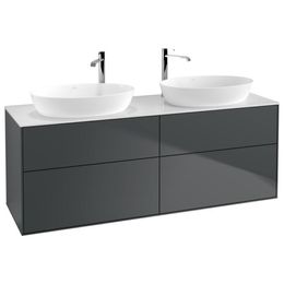 Villeroy & Boch Villeroy und Boch Finion Waschtischunterschrank G96100HG 160x60,3cm, Emotion, Abdeckplatte white matt, Midnight Blue Matt Lacquer