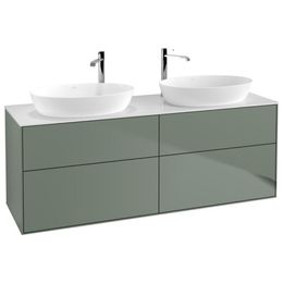 Villeroy & Boch Villeroy und Boch Finion Waschtischunterschrank G96100GM 160x60,3cm, Emotion, Abdeckplatte white matt, Olive Matt Lacquer