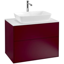 Villeroy & Boch Villeroy und Boch Finion Waschtischunterschrank F75100HB 80x60,3cm, Abdeckplatte white matt, Peony Matt
