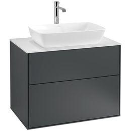 Villeroy & Boch Villeroy und Boch Finion Waschtischunterschrank F75100HG 80x60,3cm, Abdeckplatte white matt, Midnight Blue Matt Lacquer