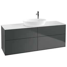 Villeroy & Boch Villeroy und Boch Finion Waschtischunterschrank F97100HG 160x60,3cm, Abdeckplatte white matt, Midnight Blue Matt Lacquer