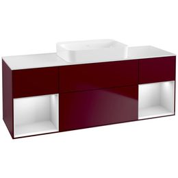 Villeroy & Boch Villeroy und Boch Finion Waschtischunterschrank G741MTHB 160x60,3x50,1cm, Regale White matt lacquer, Peony Matt