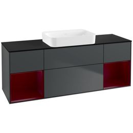 Villeroy & Boch Villeroy und Boch Finion Waschtischunterschrank G742HBHG 160x60,3x50,1cm, Regale Peony matt lacquer, Midnight Blue Matt Lacquer