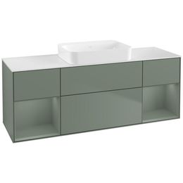 Villeroy & Boch Villeroy und Boch Finion Waschtischunterschrank G741GMGM 160x60,3x50,1cm, Regale Olive matt lacquer, Olive Matt Lacquer