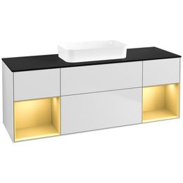 Villeroy & Boch Villeroy und Boch Finion Waschtischunterschrank F742HFMT 160x60,3x50,1cm, Regale Gold matt lacquer, White matt lacquer