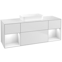 Villeroy & Boch Villeroy und Boch Finion Waschtischunterschrank F741GFMT 160x60,3x50,1cm, Regale Glossy white lacquer, White matt lacquer