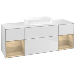 Villeroy & Boch Villeroy und Boch Finion Waschtischunterschrank F741PCMT 160x60,3x50,1cm, Regale Oak Veneer, White matt lacquer