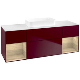 Villeroy & Boch Villeroy und Boch Finion Waschtischunterschrank F741PCHB 160x60,3x50,1cm, Regale Oak Veneer, Peony Matt