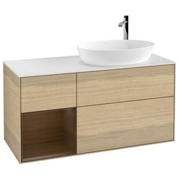 Villeroy & Boch Villeroy und Boch Finion Waschtischunterschrank G921GNPC 120cm, Abdeckplatte white matt, Emotion, Regale Walnut Veneer, Oak Veneer