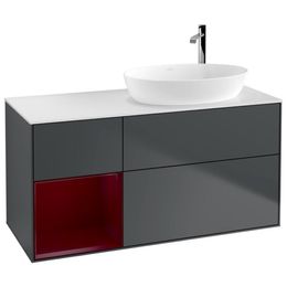 Villeroy & Boch Villeroy und Boch Finion Waschtischunterschrank G921HBHG 120cm, Abdeckplatte white matt, Emotion, Regale Peony matt lacquer, Midnight Blue Matt Lacquer
