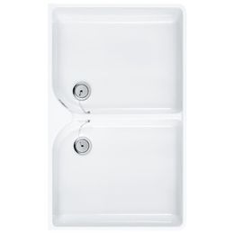 Villeroy & Boch Villeroy & Boch Doppelsp&uuml;lbecken O.novo 63320001 89,5 x 22 x 50 cm, mit &Uuml;berlauf, weiss alpin