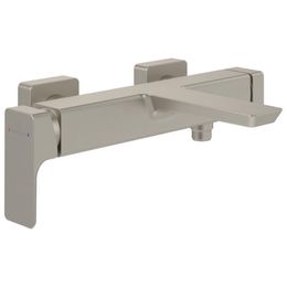 Villeroy & Boch Villeroy und Boch Subway 3.0 Einhebel-Badewannenarmatur TVT11200200064 mit Umsteller, R&uuml;ckflussschutz, Wandmontage, brushed nickel black