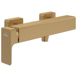 Villeroy & Boch Villeroy und Boch Subway 3.0 Einhebel-Duscharmatur TVS11200100076 mit R&uuml;ckflussschutz, Wandmontage, brushed gold