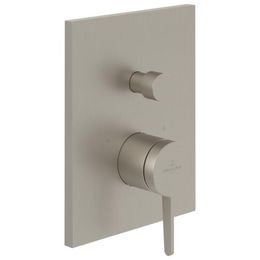 Villeroy & Boch Villeroy und Boch Conum Fertigmontageset TVT12700100064 Unterputz-Einhebel-Wannenarmatur, mit Umsteller, Wandmontage, brushed nickel black