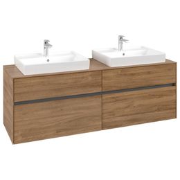 Villeroy & Boch Villeroy und Boch Collaro Waschtischunterschrank C02400RH 160x54,8x50cm, f&uuml;r 2 Waschtische, Kansas Oak