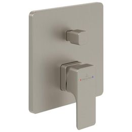 Villeroy & Boch Villeroy und Boch Subway 3.0 Fertigmontageset TVS11200300064 Unterputz-Einhebel-Wannenarmatur, mit Umsteller, Wandmontage, brushed nickel black