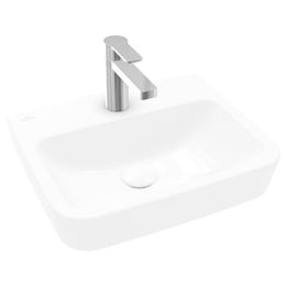 Villeroy & Boch Villeroy und Boch O.novo Einbau-/Aufsatz Handwaschbecken 43444L01 45x37cm, eckig, ohne Hahnloch, mit &Uuml;berlauf, wei&szlig;