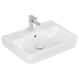 Villeroy & Boch Villeroy und Boch O.novo Einbau-/Aufsatz-Waschtisch 4A416GR1 60x46cm, eckig, mit Hahnloch, mit &Uuml;berlauf, wei&szlig; C-plus
