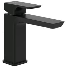 Villeroy & Boch Villeroy und Boch Subway 3.0 Einhebel-Waschtischarmatur TVW112002000K5 mit Zugstangen-Ablaufgarnitur, matt black