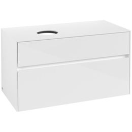 Villeroy & Boch Villeroy und Boch Collaro Waschtischunterschrank C03900DH 100 x 54,8 x 50 cm, Waschtisch links, Glossy White