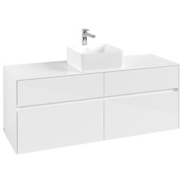 Villeroy & Boch Villeroy und Boch Collaro Waschtischunterschrank C04500DH 140 x 54,8 x 50 cm, Waschtisch mittig, Glossy White