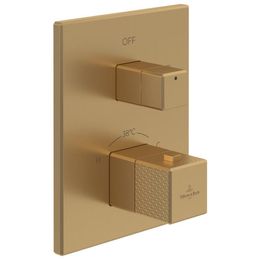 Villeroy & Boch Villeroy und Boch Mettlach Fertigmontageset TVT12600100076 Unterputz-Thermostat mit Einwege-Mengenregulierung, brushed gold