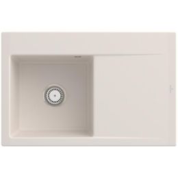 Villeroy & Boch Villeroy und Boch Subway Style 45 Flat Einbausp&uuml;le 334801KR links, mit Ablaufgarnitur, Handbet&auml;tigung, crema CeramicPlus, 78 x 51 cm