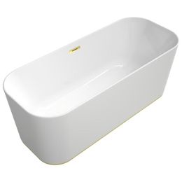 Villeroy & Boch Villeroy & Boch Finion freistehende Badewanne 177FIN7A300V101 170x70cm, Emotion, Design-Ring, wei&szlig;, gold