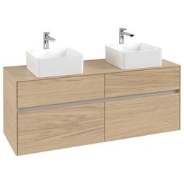 Villeroy & Boch Villeroy und Boch Collaro Waschtischunterschrank C04800VJ 140 x 54,8 x 50 cm, f&uuml;r 2 Waschtische, Nordic Oak