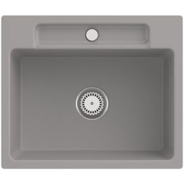 Villeroy & Boch Villeroy und Boch Siluet Fl&auml;chenb&uuml;ndige Sp&uuml;le 33461FKD mit Ablaufgarnitur und Handbet&auml;tigung, Fossil