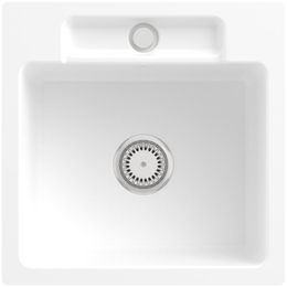 Villeroy & Boch Villeroy und Boch Siluet Fl&auml;chenb&uuml;ndige Sp&uuml;le 33451FRW mit Ablaufgarnitur und Handbet&auml;tigung, Stone White