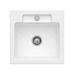 Villeroy & Boch Villeroy und Boch Siluet Fl&auml;chenb&uuml;ndige Sp&uuml;le 33452FRW mit Ablaufgarnitur und Exzenterbet&auml;tigung, Stone White