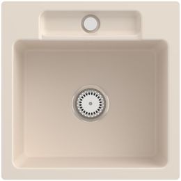 Villeroy & Boch Villeroy und Boch Siluet Fl&auml;chenb&uuml;ndige Sp&uuml;le 33451FFU mit Ablaufgarnitur und Handbet&auml;tigung, Ivory