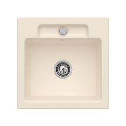Villeroy & Boch Villeroy und Boch Siluet Fl&auml;chenb&uuml;ndige Sp&uuml;le 33452FFU mit Ablaufgarnitur und Exzenterbet&auml;tigung, Ivory