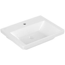 Villeroy & Boch Villeroy und Boch Subway 3.0 Schrank-Waschtisch 4A706101 60x47cm, mit 1 Hahnloch/ohne &Uuml;berlauf, wei&szlig;