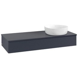 Villeroy & Boch Villeroy und Boch Antao Waschtisch-Unterschrank L12110HG mit Beleuchtung, 120x19x50cm, Waschbeckenplattenfarbe Lack, midnight blue matt lacquer