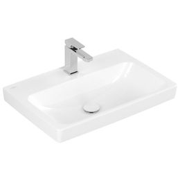 Villeroy & Boch Villeroy und Boch Architectura Waschtisch 4A87KLT2 65x44,5cm, geschliffen, 1 Hahnloch, ohne &Uuml;berlauf, wei&szlig; AntiBac C-plus
