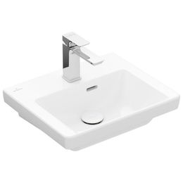 Villeroy & Boch Villeroy und Boch Subway 3.0 Handwaschbecken 43704501 45x37cm, mit Hahnloch/mit &Uuml;berlauf, wei&szlig;
