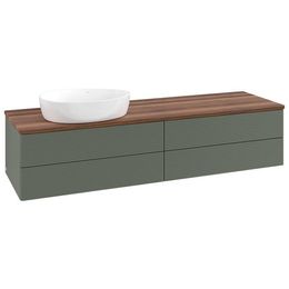 Villeroy & Boch Villeroy und Boch Antao Waschtisch-Unterschrank L26112HL 160x36x50cm, Waschbeckenplattenfarbe warm walnut, leaf green matt lacquer, mit Beleuchtung