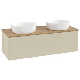Villeroy & Boch Villeroy und Boch Antao Waschtisch-Unterschrank L35011HJ mit Beleuchtung, 120x36x50cm, Waschbeckenplattenfarbe honey oak, silk grey matt lacquer