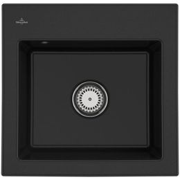 Villeroy & Boch Villeroy und Boch Subway 50 S Einbausp&uuml;le 331501J0 mit Ablaufgarnitur, 525 x 510 mm, Handbet&auml;tigung, chromite CeramicPlus
