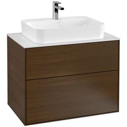 Villeroy & Boch Villeroy und Boch Finion Waschtischunterschrank G34100GN 80x60,3cm, Emotion, Abdeckplatte white matt, Walnut veneer