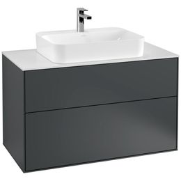 Villeroy & Boch Villeroy und Boch Finion Waschtischunterschrank F35100HG 100x60,3cm, Abdeckplatte white matt, Midnight Blue Matt Lacquer