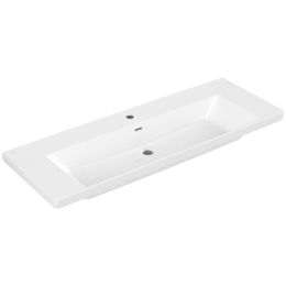 Villeroy & Boch Villeroy und Boch Subway 3.0 Schrank-Waschtisch 4A70D501 130x47cm, mit 1 Hahnloch/mit &Uuml;berlauf, wei&szlig;