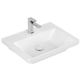 Villeroy & Boch Villeroy und Boch Subway 3.0 Schrank-Waschtisch 4A7061R1 60x47cm, mit 1 Hahnloch/ohne &Uuml;berlauf, wei&szlig; C-plus