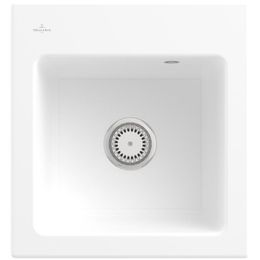 Villeroy & Boch Villeroy und Boch Subway 45 XS Einbausp&uuml;le 678101RW mit Ablaufgarnitur, 475 x 510 mm, Handbet&auml;tigung, stone white CeramicPlus