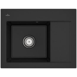 Villeroy & Boch Villeroy und Boch Subway 45 Compact Einbausp&uuml;le 331201J0 links, mit Ablaufgarnitur, Handbet&auml;tigung, 650 x 510 mm, chromite CeramicPlus