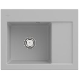 Villeroy & Boch Villeroy und Boch Subway 45 Compact Einbausp&uuml;le 331201SM links, mit Ablaufgarnitur, Handbet&auml;tigung, 650 x 510 mm, steam CeramicPlus