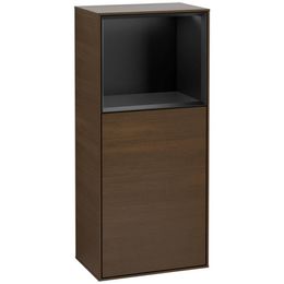 Villeroy & Boch Villeroy und Boch Finion Seitenschrank G500PDGN 41,8x93,6cm, links, Emotion, Regal oben Black matt, Walnut veneer