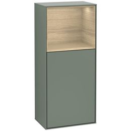 Villeroy & Boch Villeroy und Boch Finion Seitenschrank F500PCGM 41,8x93,6x27cm, links, Regal oben Oak Veneer, Olive Matt Lacquer